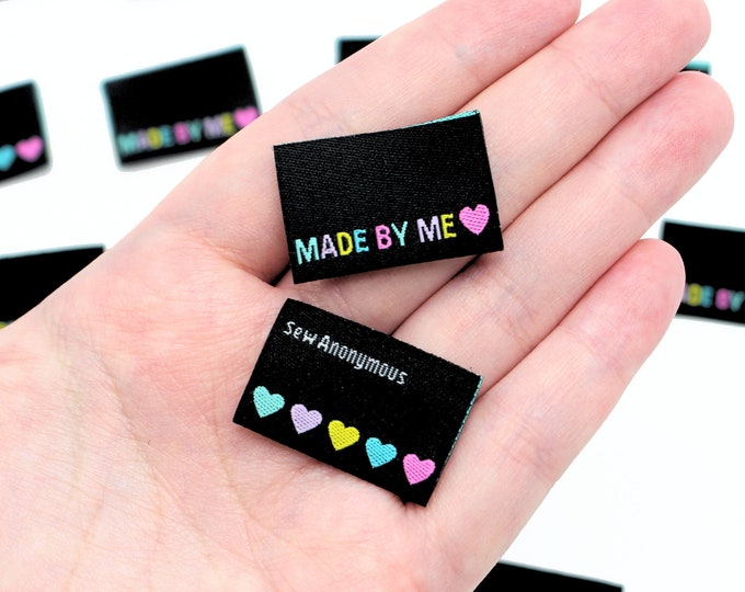 Black Made by Me Labels for Makers, Sew in Labels, Labels for Handmade ...