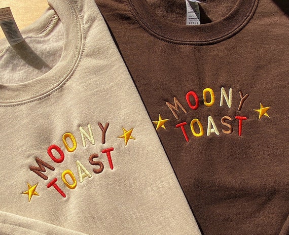 Moony Toast Embroidered Sweatshirt - Etsy UK