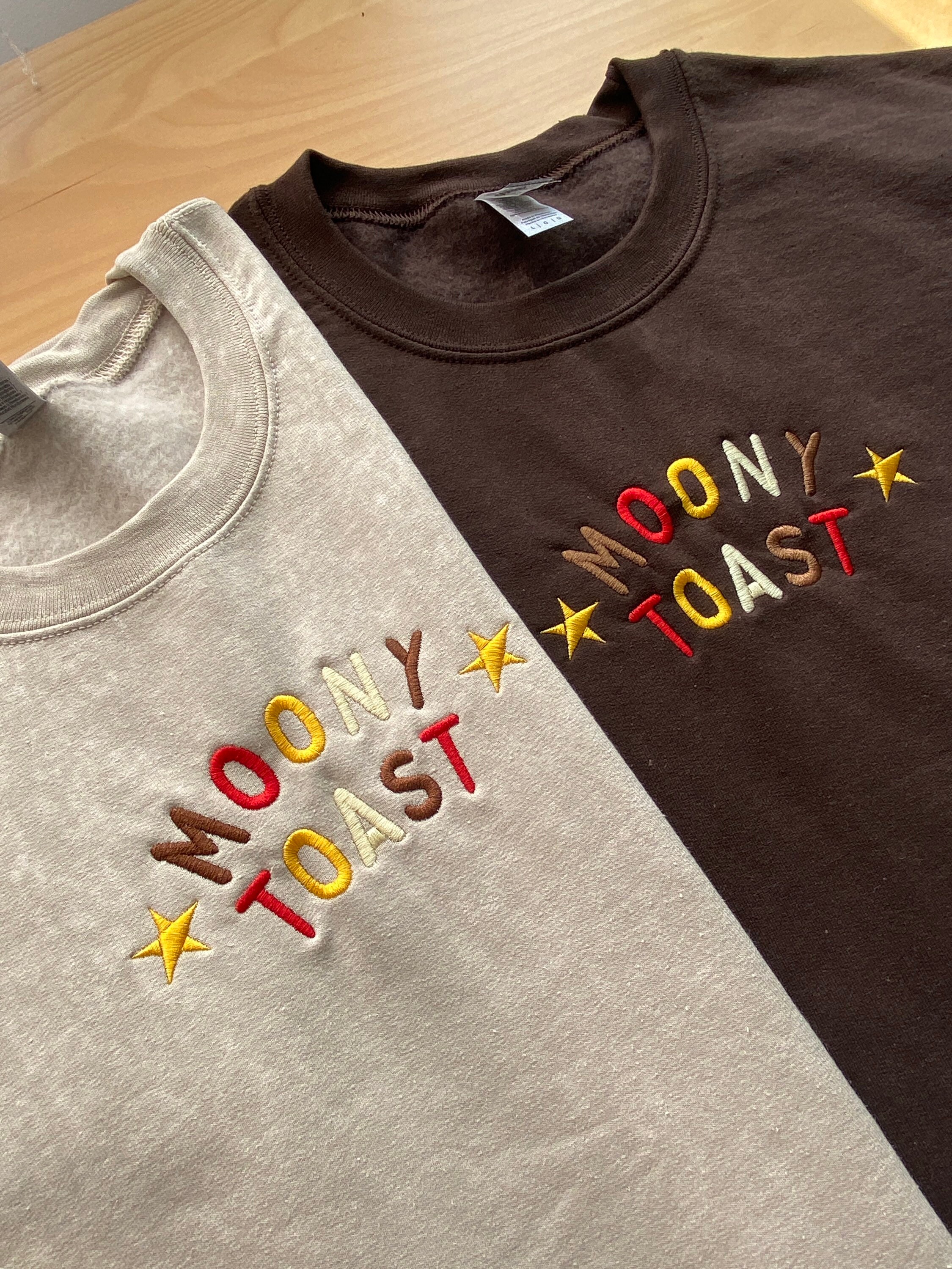 Moony Toast Embroidered Sweatshirt - Etsy