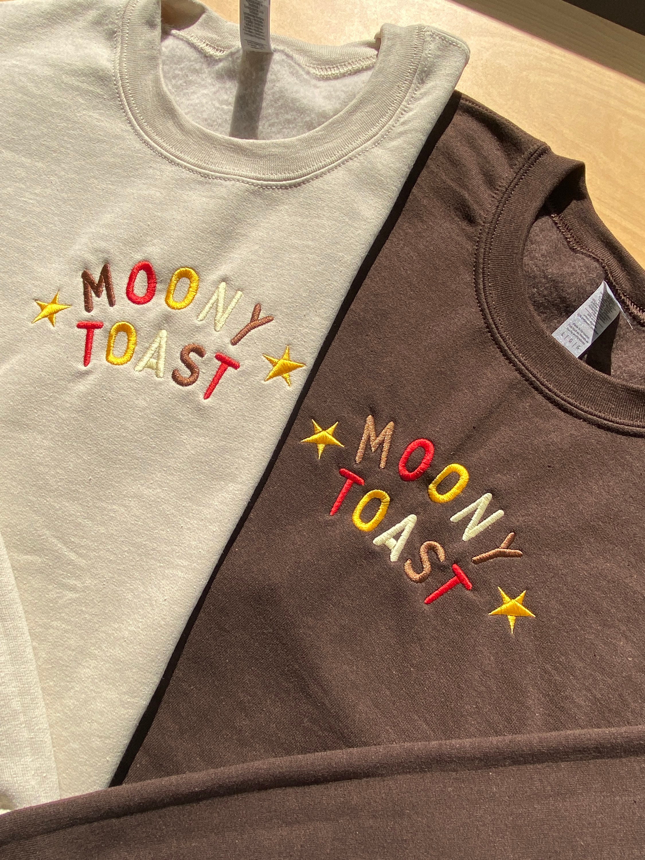 Moony Toast Embroidered Sweatshirt - Etsy