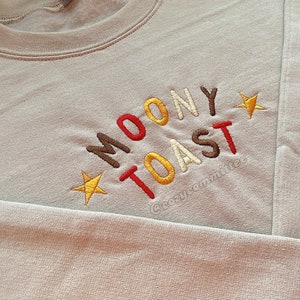 Moony Toast Embroidered Sweatshirt - Etsy