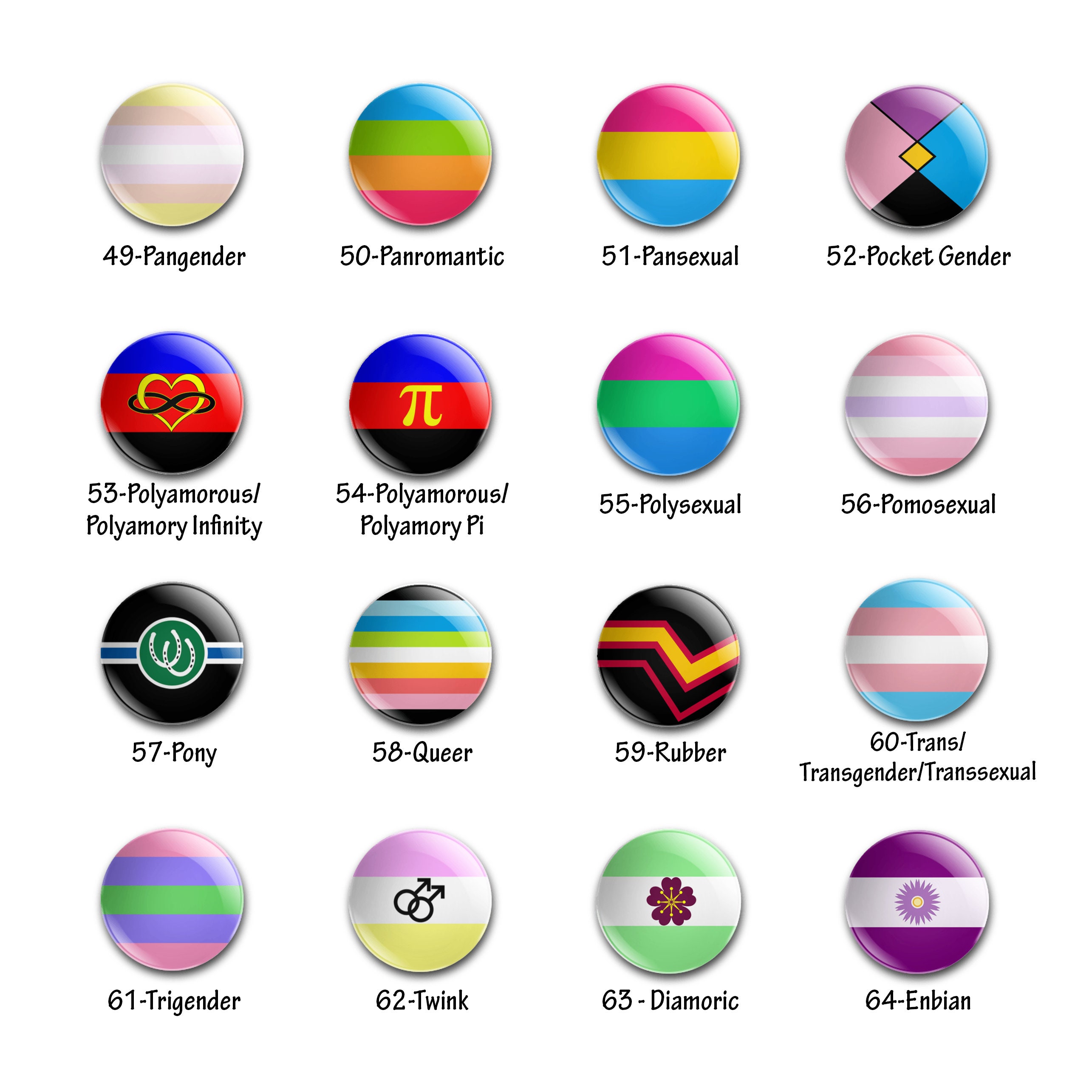 Lgbt Lgbtqia 25mm 1 Inch Pride Flag Badges 81 To Choose Etsy Uk