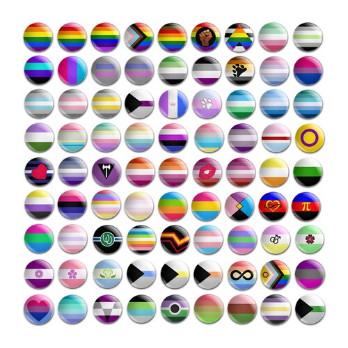 Lgbt Lgbtqia 25mm 1 Inch Pride Flag Badges 81 To Choose Etsy