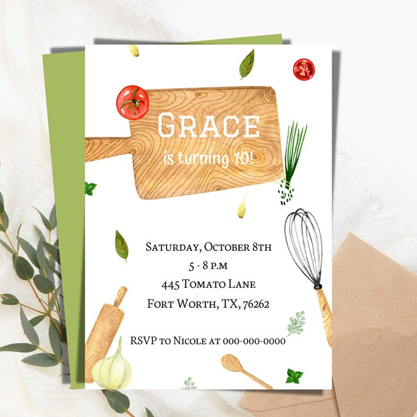 Cooking Invitation - Etsy