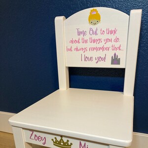 Pink Princess Time Out Chair Naughty Think Spot Toddler Girl - Etsy