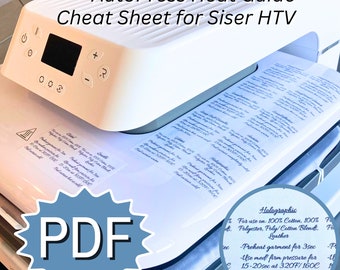 Printable Cheat Sheets for Sublimation Heat Press Temperature Settings ...