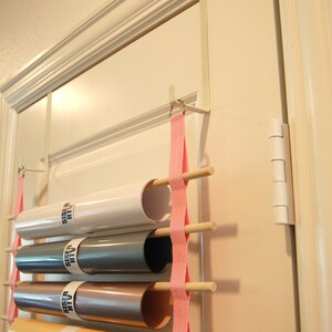Vinyl Roll Holder Organizer, HTV Roll Wall Storage Rack, Craft Room ...