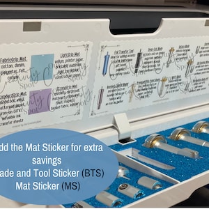 Sticker Cheat Sheet for Cricut Tools and Blades, Beginners Guide Lid ...
