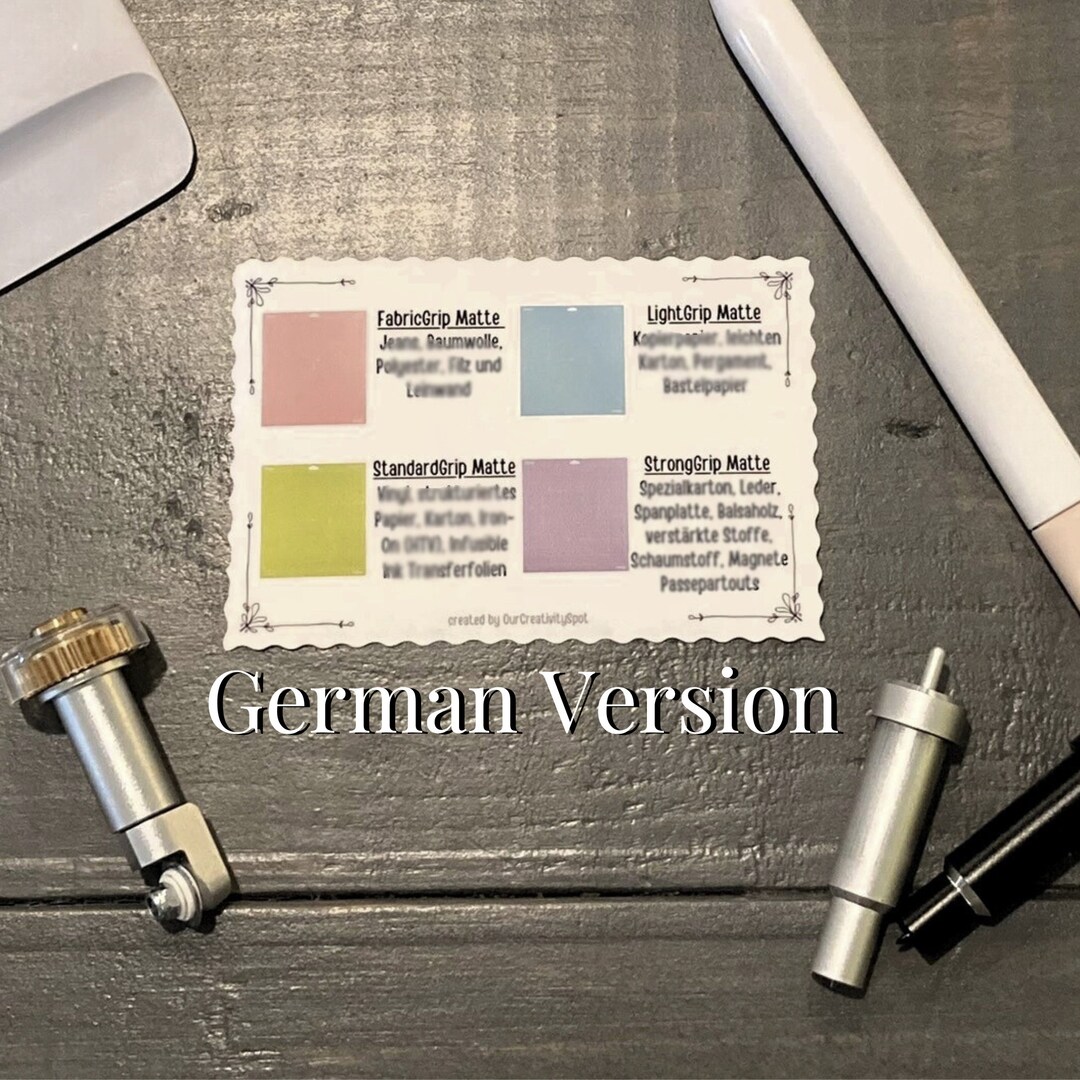 GERMAN Sticker Cheat Sheet for Cricut Mats, Beginners Guide Lid ...