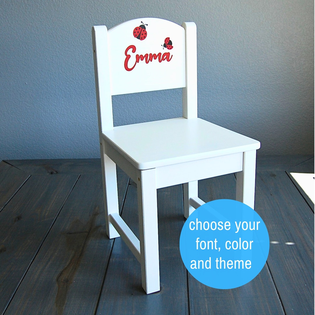Kids Name Chair Boy or Girl, Personalized Themed Wood Reading Learning ...