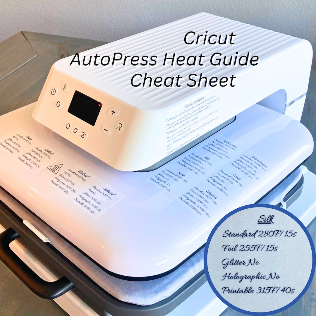 Auto Press Heat Guide Cheat Sheet Sticker, Beginners Guide for Cricut ...
