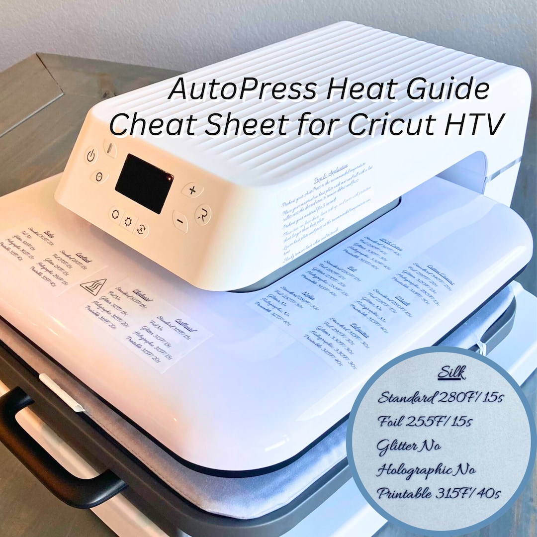 Auto Press Heat Guide Cheat Sheet Sticker, Beginners Guide for Cricut ...