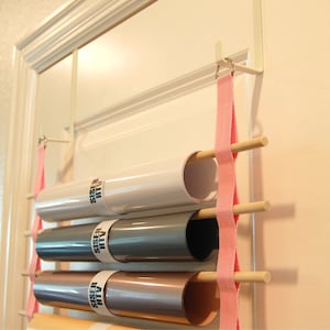 Vinyl Roll Holder Organizer, HTV Roll Wall Storage Rack, Craft Room ...
