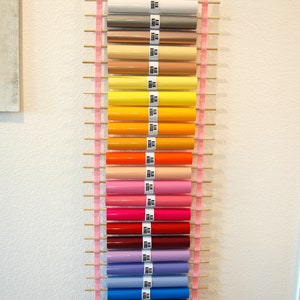 Vinyl Roll Holder Organizer, HTV Roll Wall Storage Rack, Craft Room ...