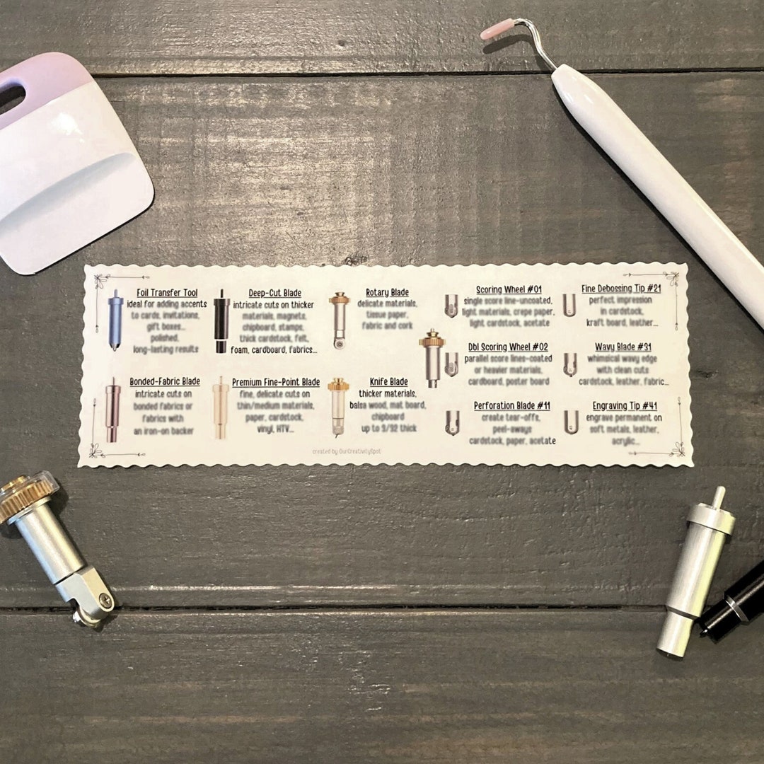 Sticker Cheat Sheet for Cricut Tools and Blades, Beginners Guide Lid ...