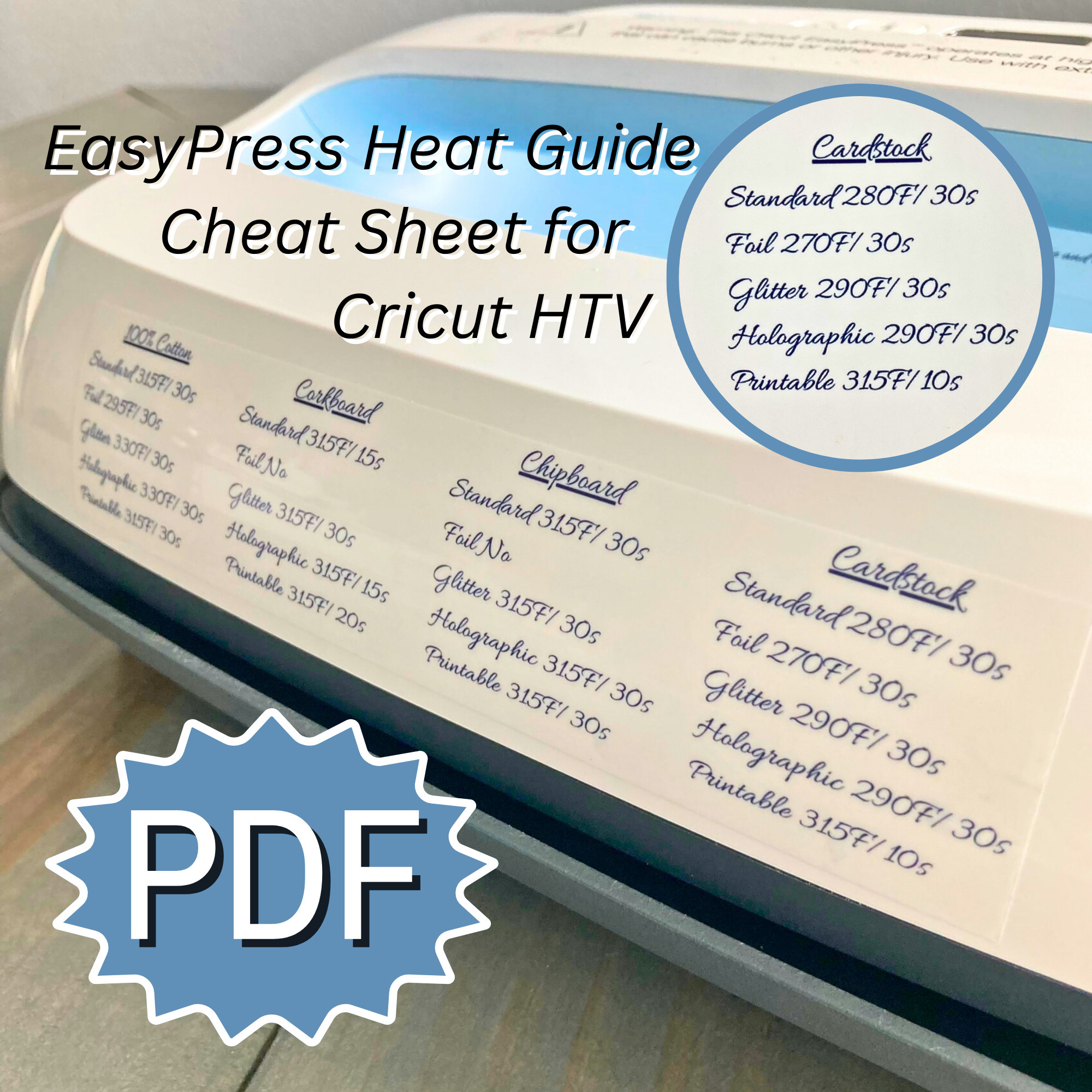 PDF Easy Press Heat Guide Cheat Sheet - Celsius, Beginners Guide for ...