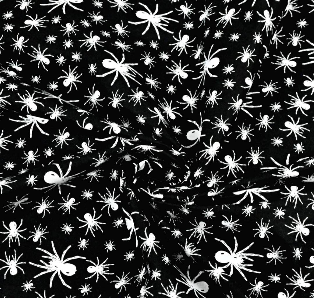 100% Cotton Spider Printed Fabric by 50 Cm Width 160cm width Oeko-tex ...