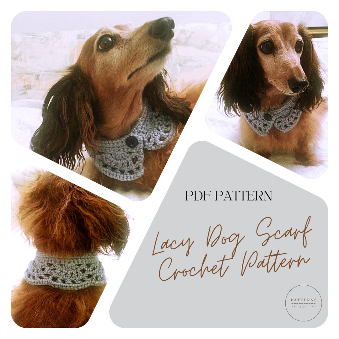 Lacy Dog Scarf Crochet Pattern / Lacy Cat Scarf Crochet Pattern / Dog ...