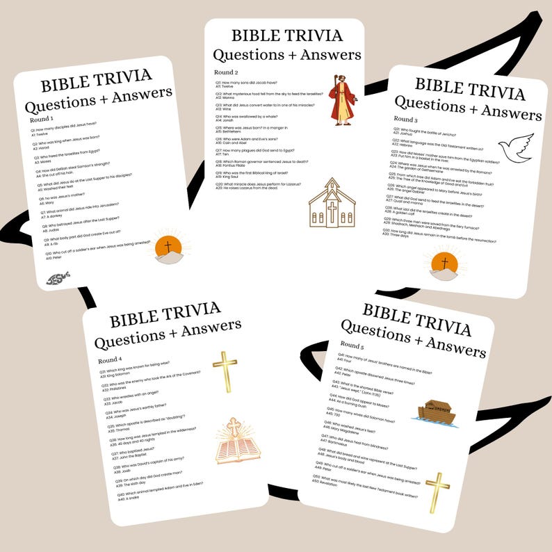 Bible Trivia Game | Family Fun | Praise the Lord | Group Activity - Etsy