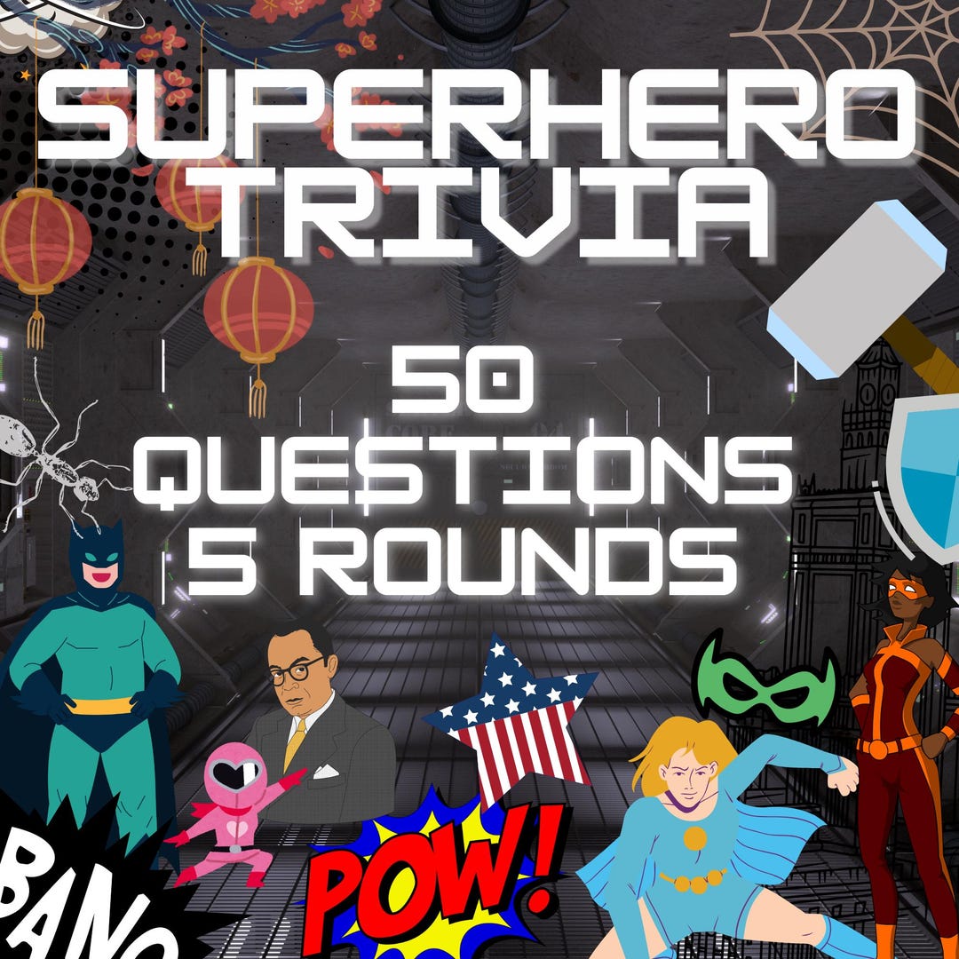 Superhero Trivia Game | 50 Questions | 5 Rounds | Answer Key & Answer ...