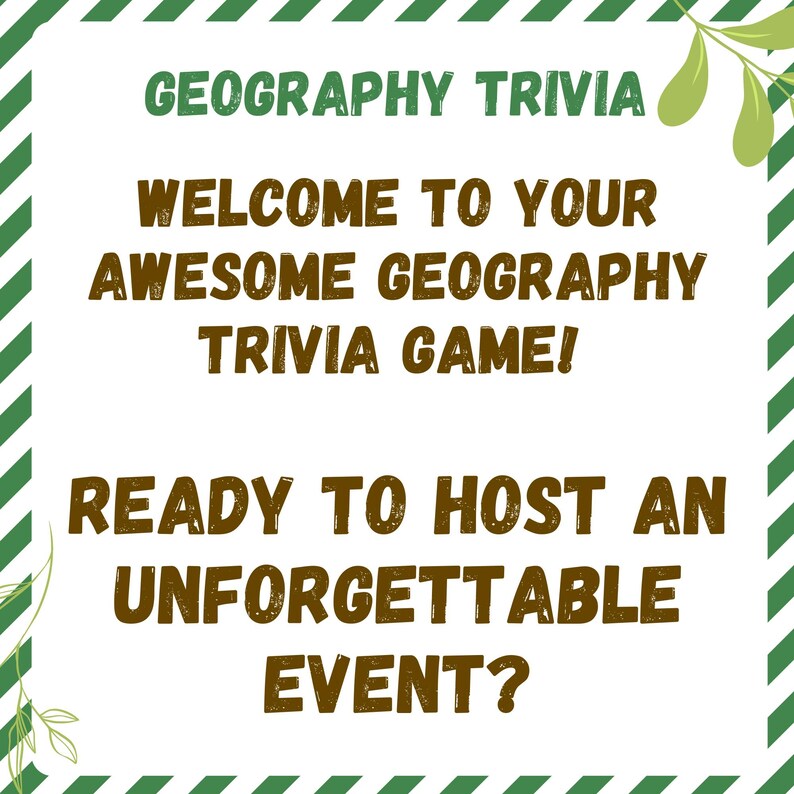 Geography Trivia Game | 5 Rounds | 50 Questions | Family Fun | Host ...