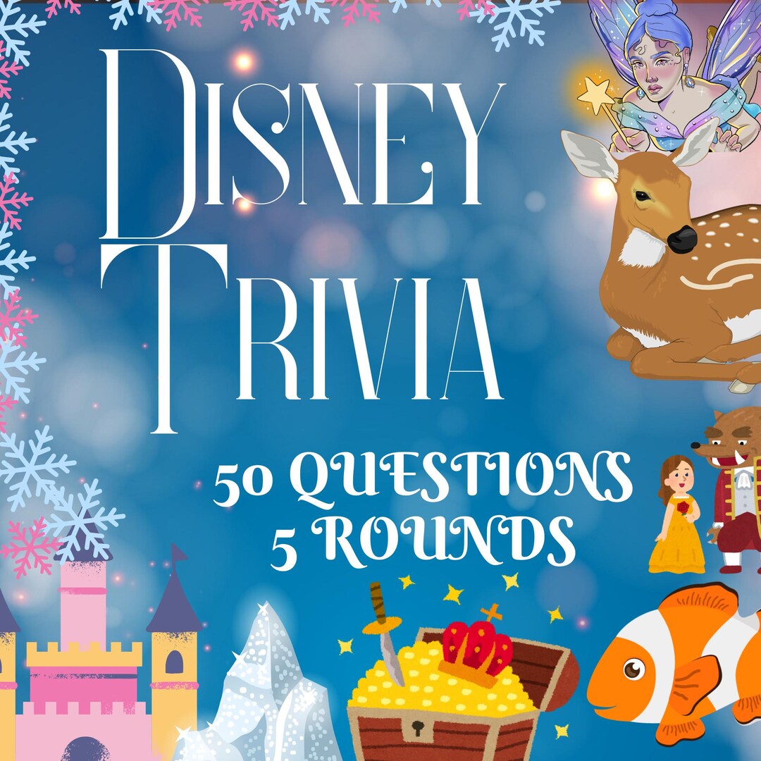 DISNEY TRIVIA Digital Download | 50 Questions | 5 Rounds | Family ...
