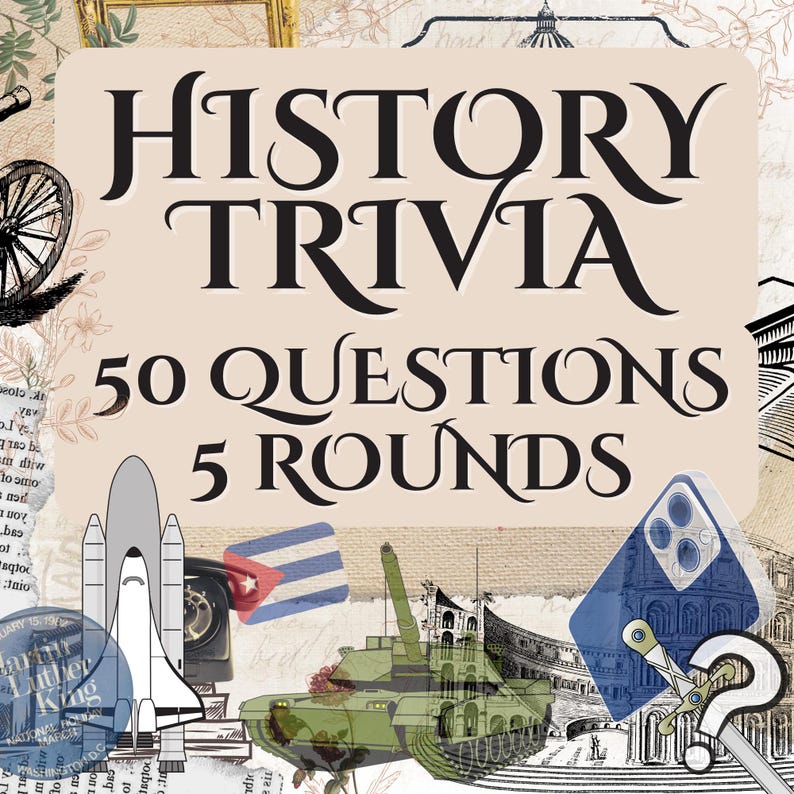 History Trivia Game | 5 Rounds | 50 Questions | Host Instructions ...