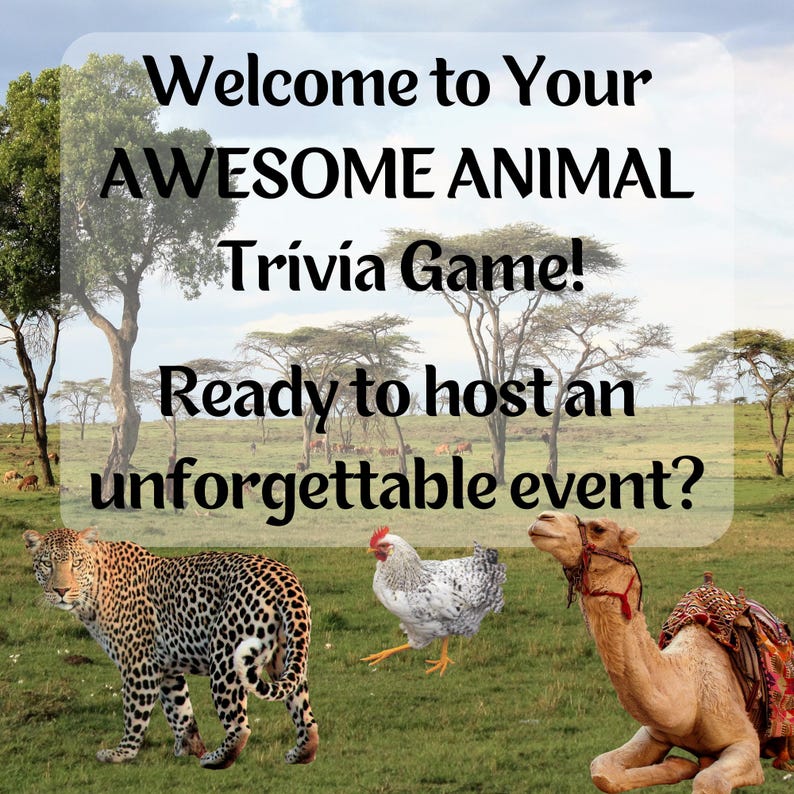 Animal Trivia Game | Adult Gatherings | Family, Friends, Work Events ...