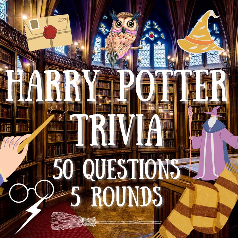 Harry Potter Trivia Game | 50 Questions | 5 Rounds | Host Instructions ...