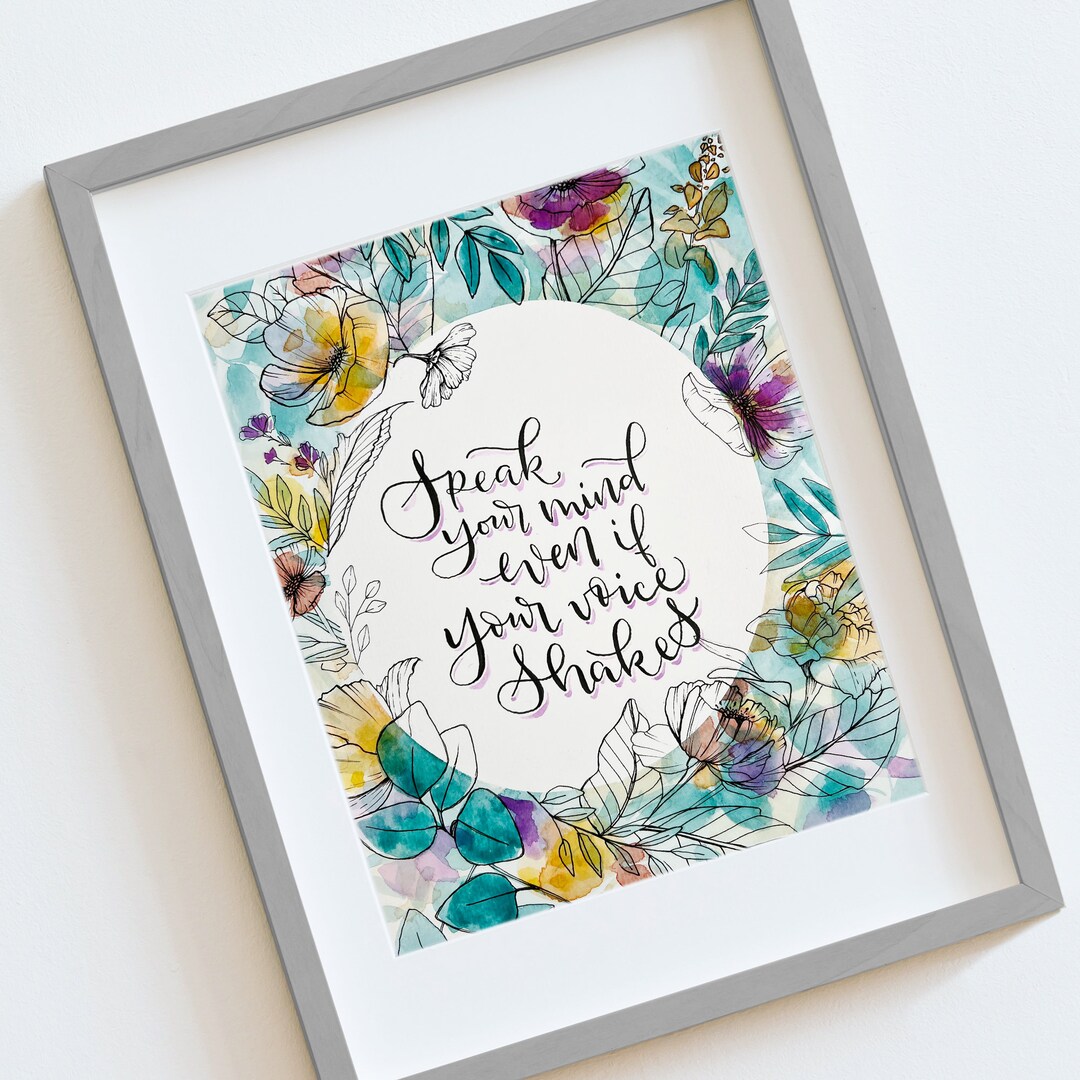 Watercolor, Art, Calligraphy, Inspirational, Encouraging, Botanical ...