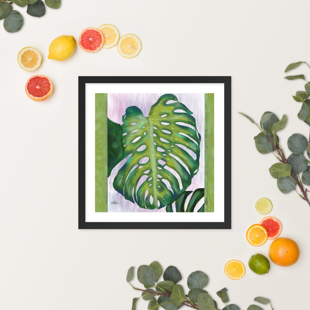 Glorious Monsterra in Shades of Green Framed Art Print - Etsy