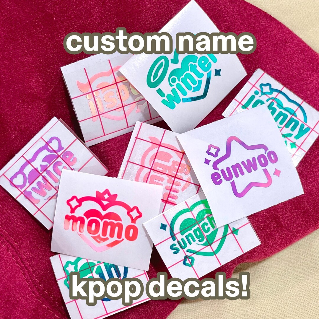 CUSTOM K-pop Heart Decal: Holographic Lightstick Sticker for Kpop ...