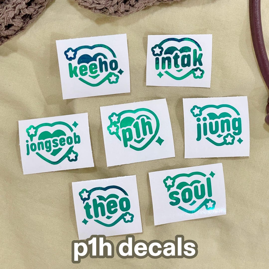 P1harmony Heart Decal: P1h Piwon K-pop Holographic Vinyl Sticker for ...