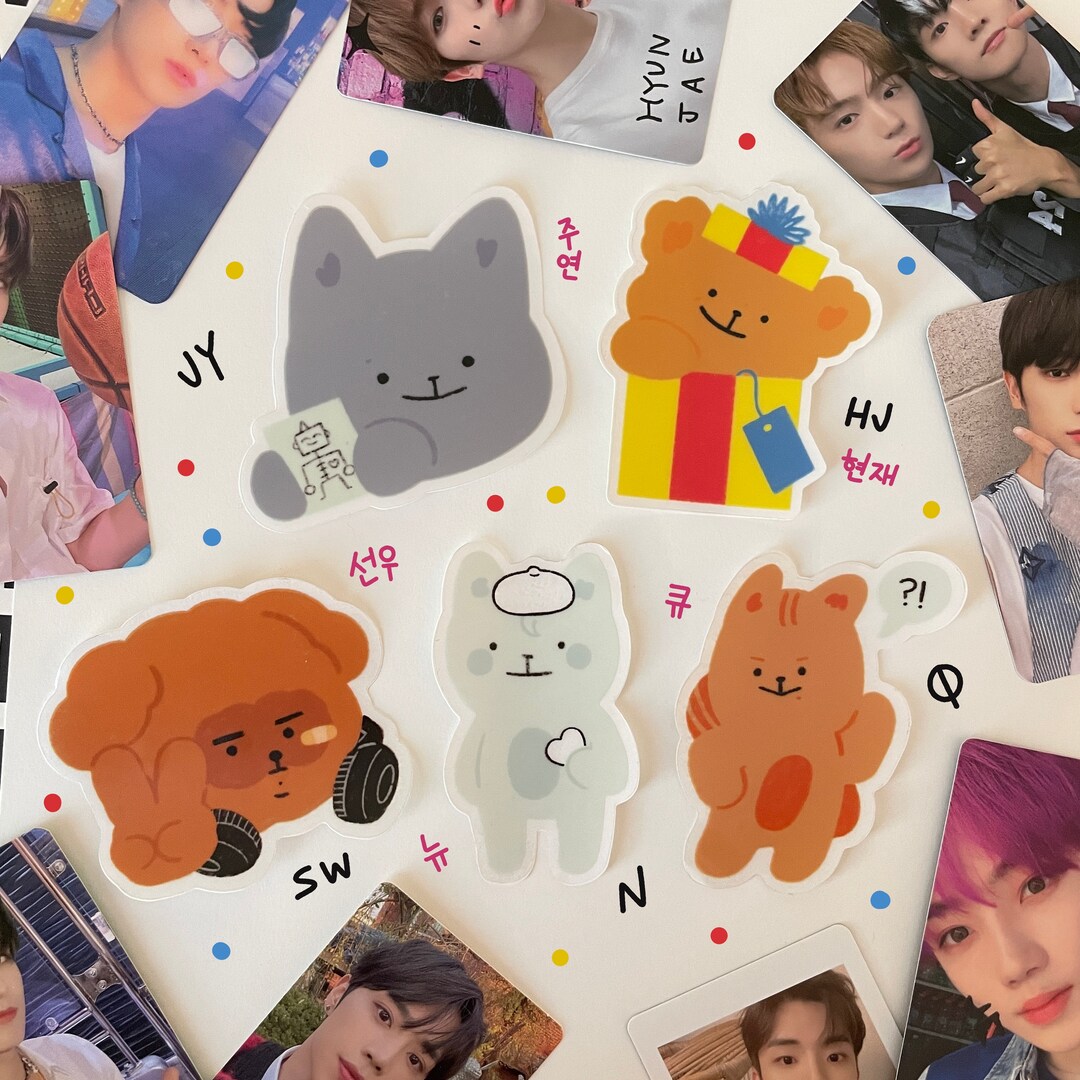 The Boyz Clear Vinyl Character Stickers | Hyunjae, Juyeon, Sunwoo, New ...