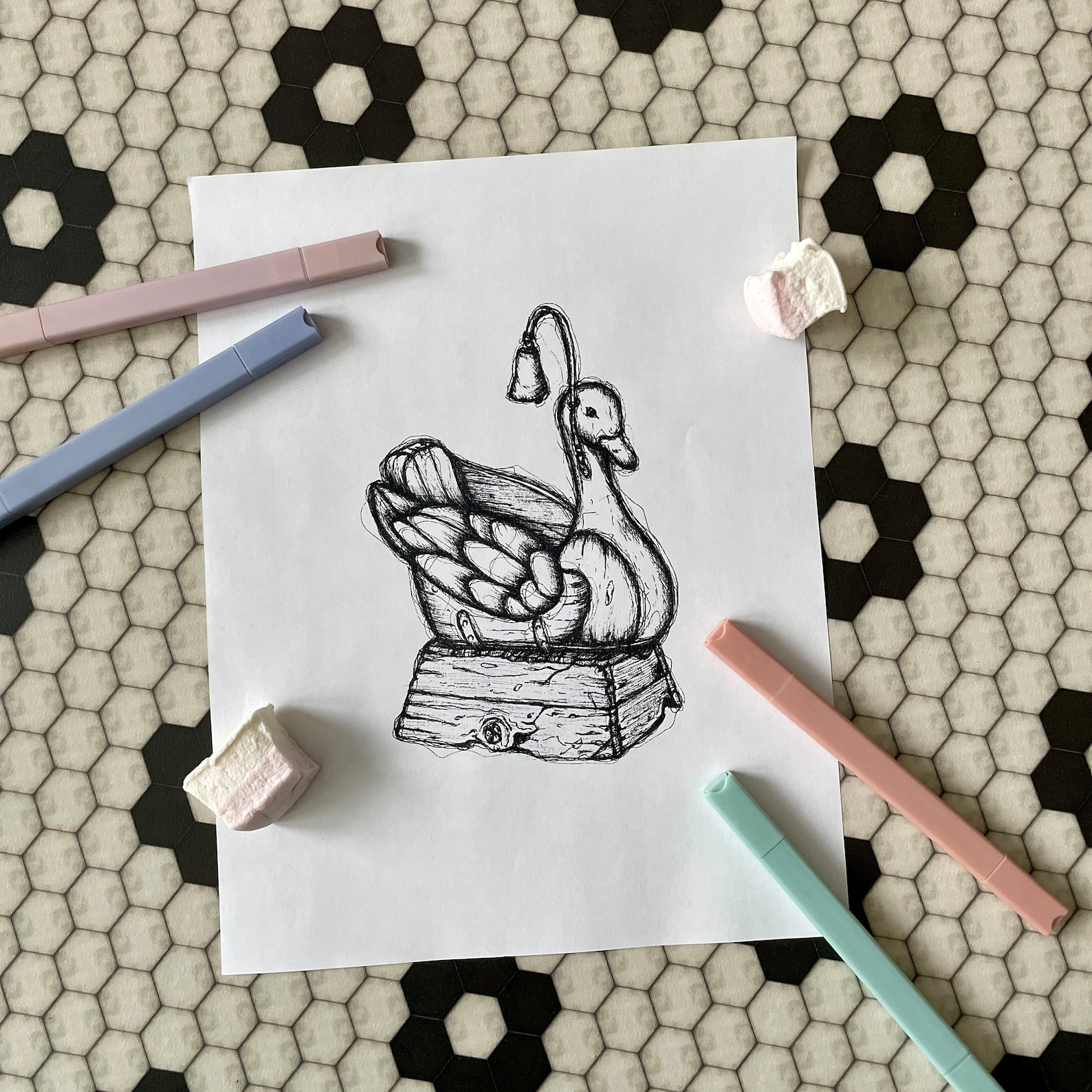 Duck Carousel Ride Printable Coloring Page | Instant Download 8.5" X 11 ...