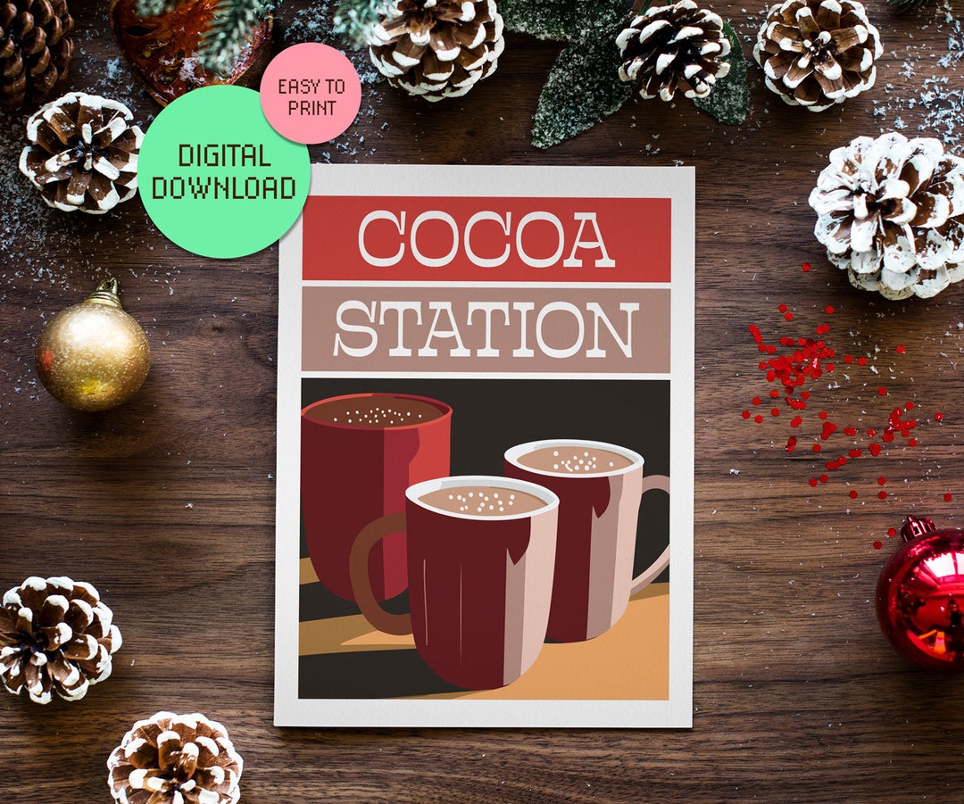 Cocoa Station Signage, Printable Files, Holiday Party Decor, Easy to ...