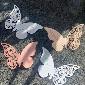 Butterfly Place Cards, Butterfly Name Cards, Butterflies, Wine Glass ...