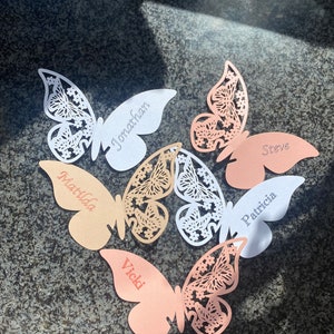 Butterfly Place Cards, Butterfly Name Cards, Butterflies, Wine Glass ...