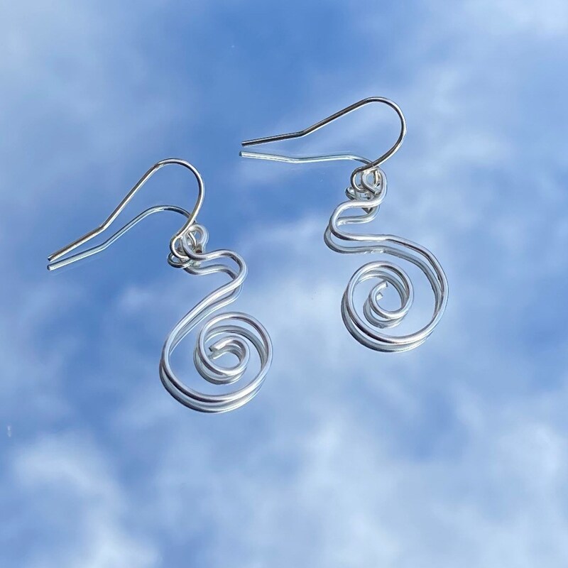 Silver Wire Earrings - Etsy