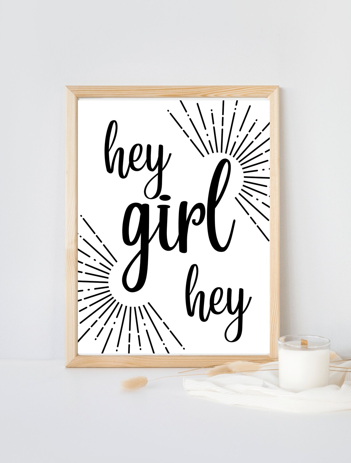 Hey Girl Hey Printable Wall Art Girl Quotes Art Dorm Decor | Etsy