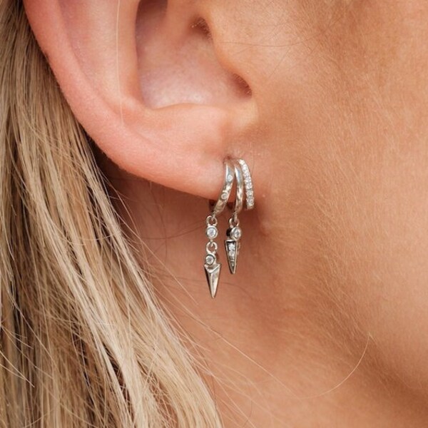 Hoop Earrings With Charm - Etsy UK