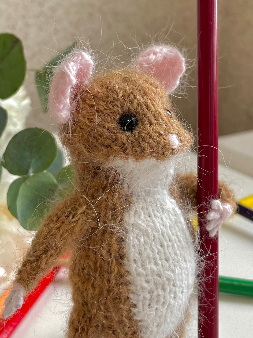 Hand Knit Mouse - Etsy