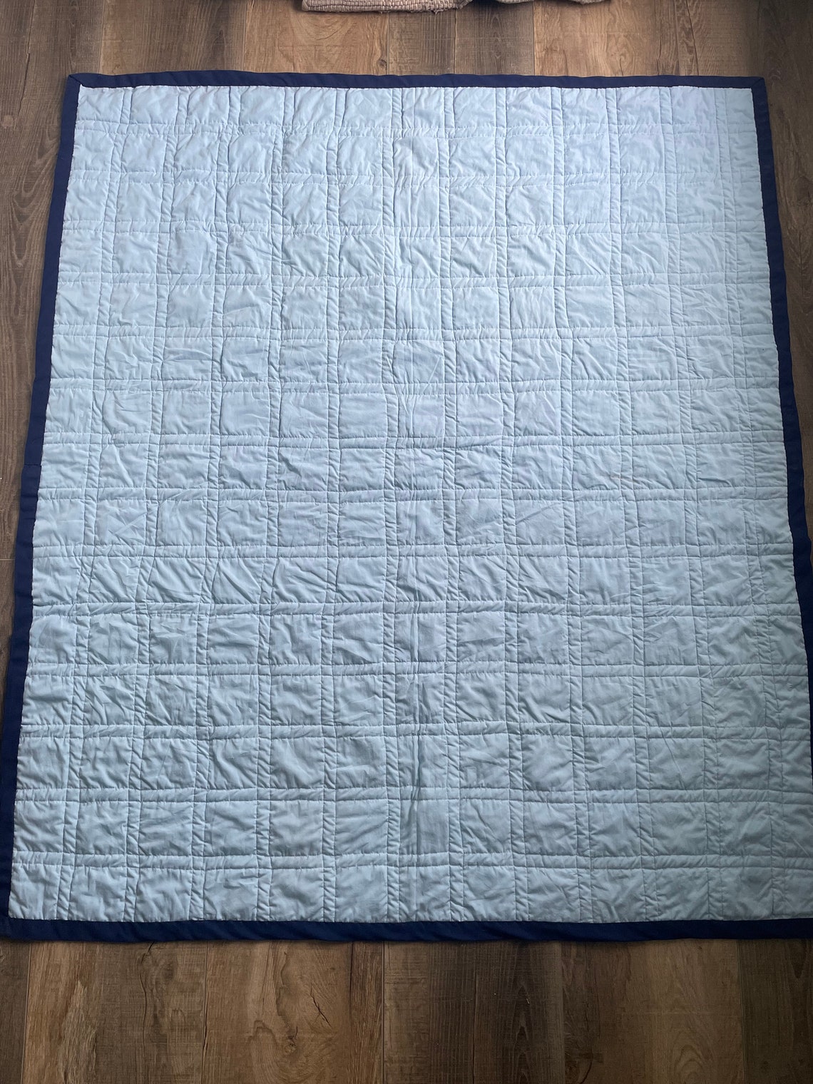 Blue Floral Baby Blanket Baby Blue Quilt Flower Baby Blanket - Etsy