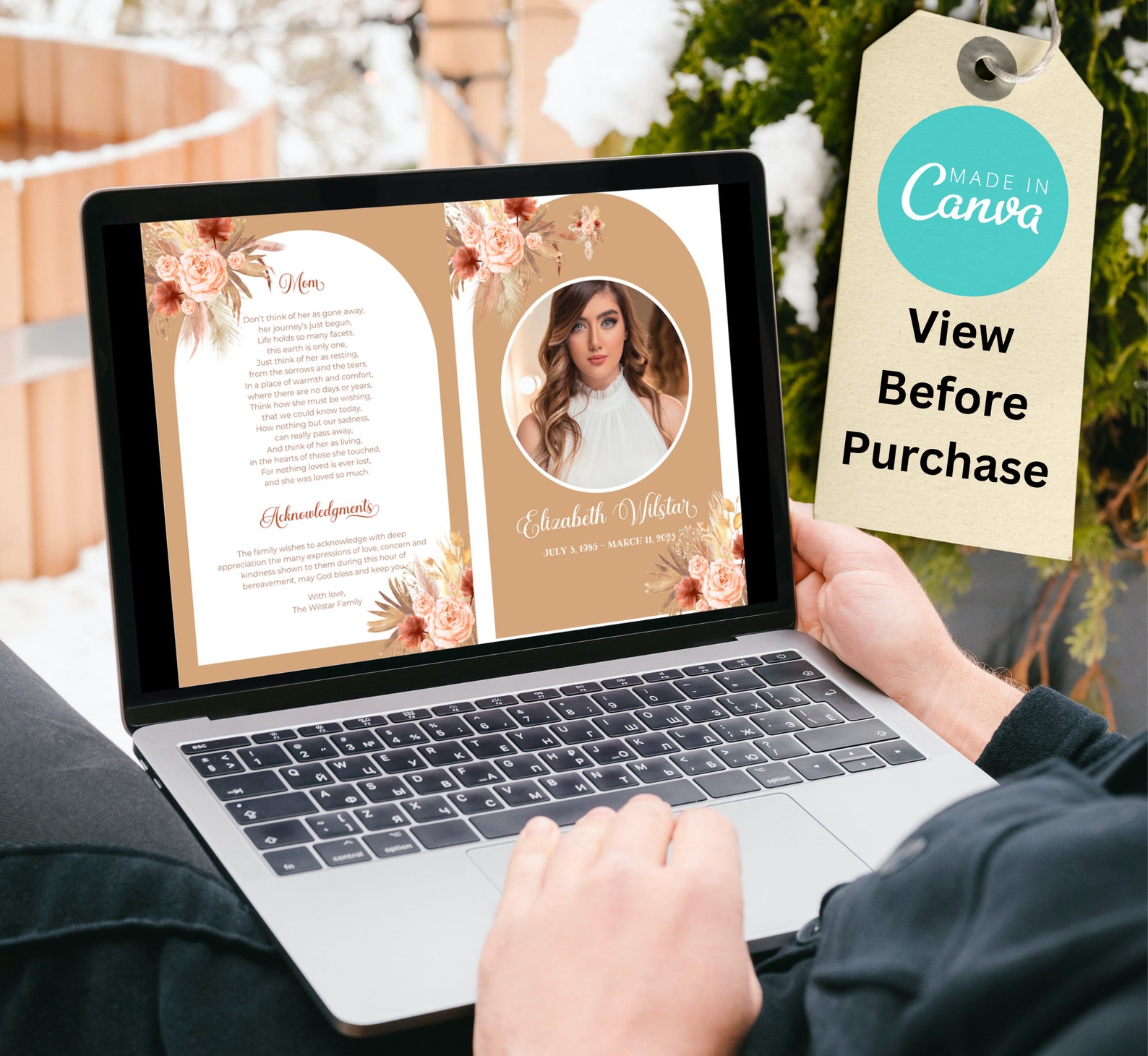 Editable Funeral Program Template for Woman, Obituary Template for ...