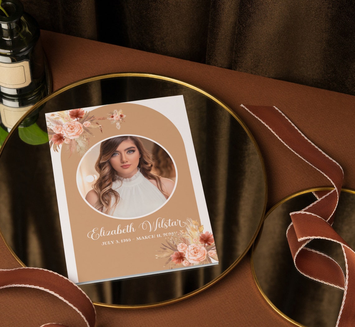 Editable Funeral Program Template for Woman, Obituary Template for ...