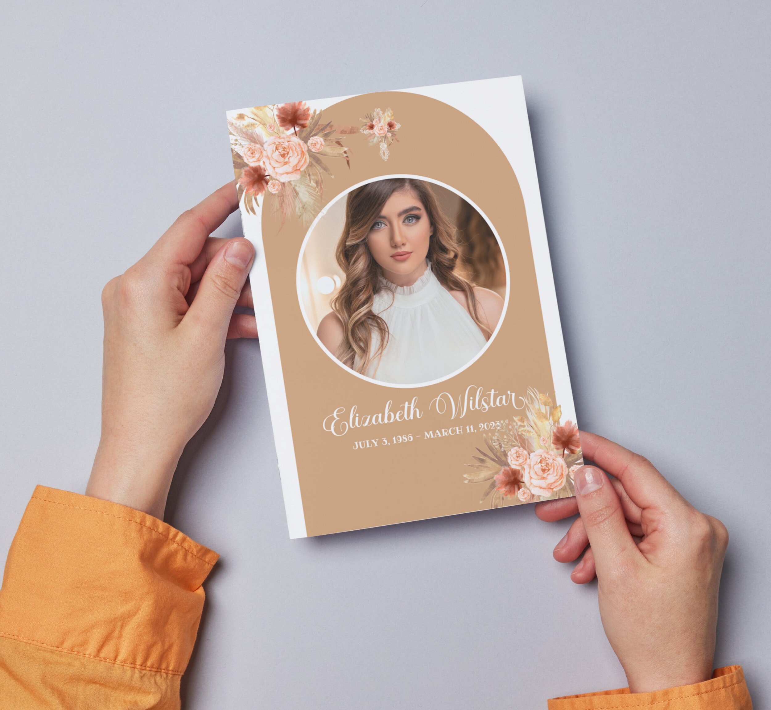 Editable Funeral Program Template for Woman, Obituary Template for Funeral Memorial Program ...