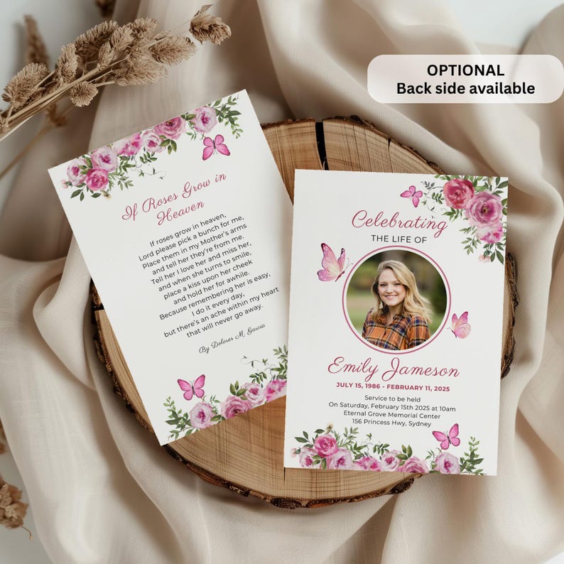 Funeral Invitation Template Digital Download Memorial Service ...