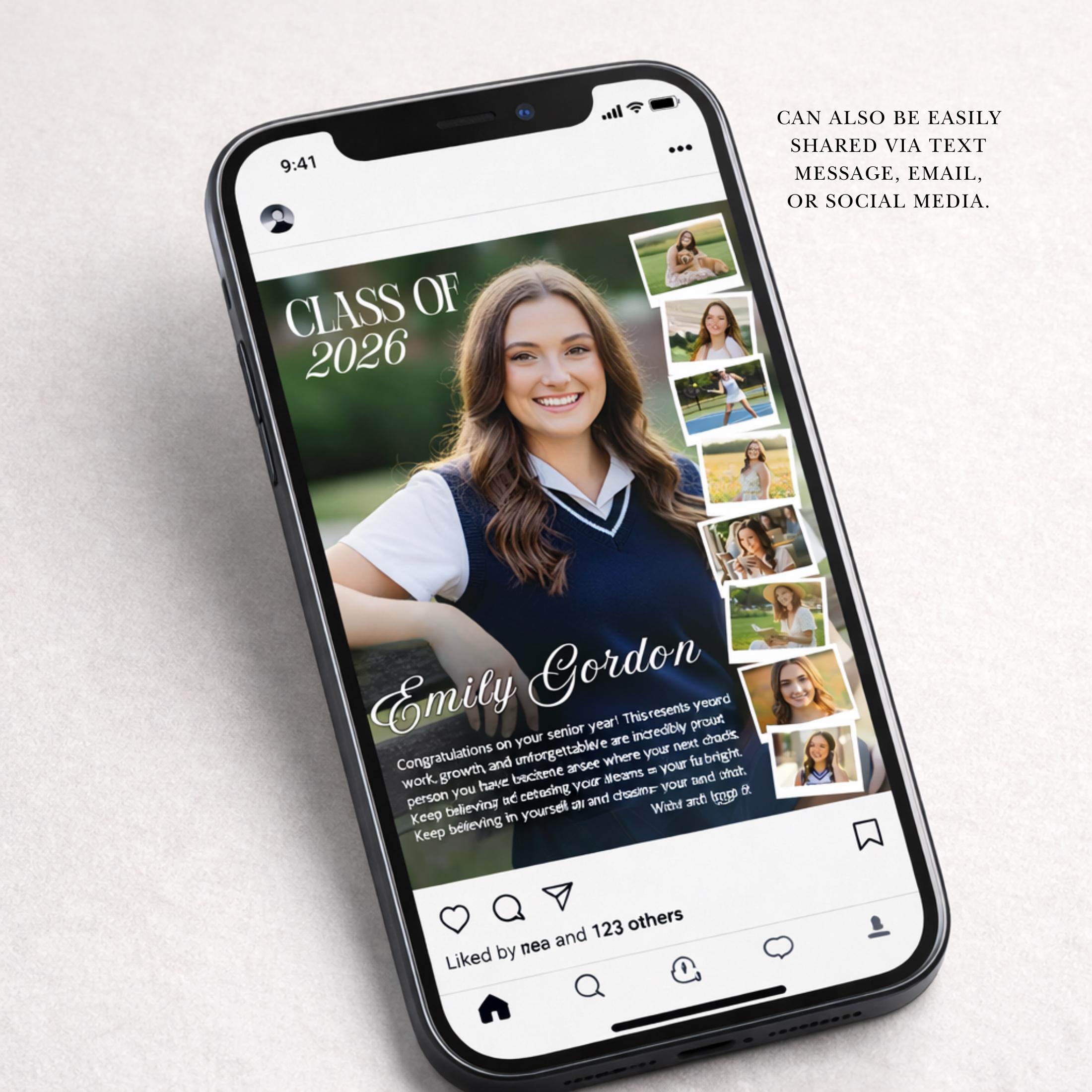 Yearbook Ad Template Digital Download Editable Canva Senior Tribute ...