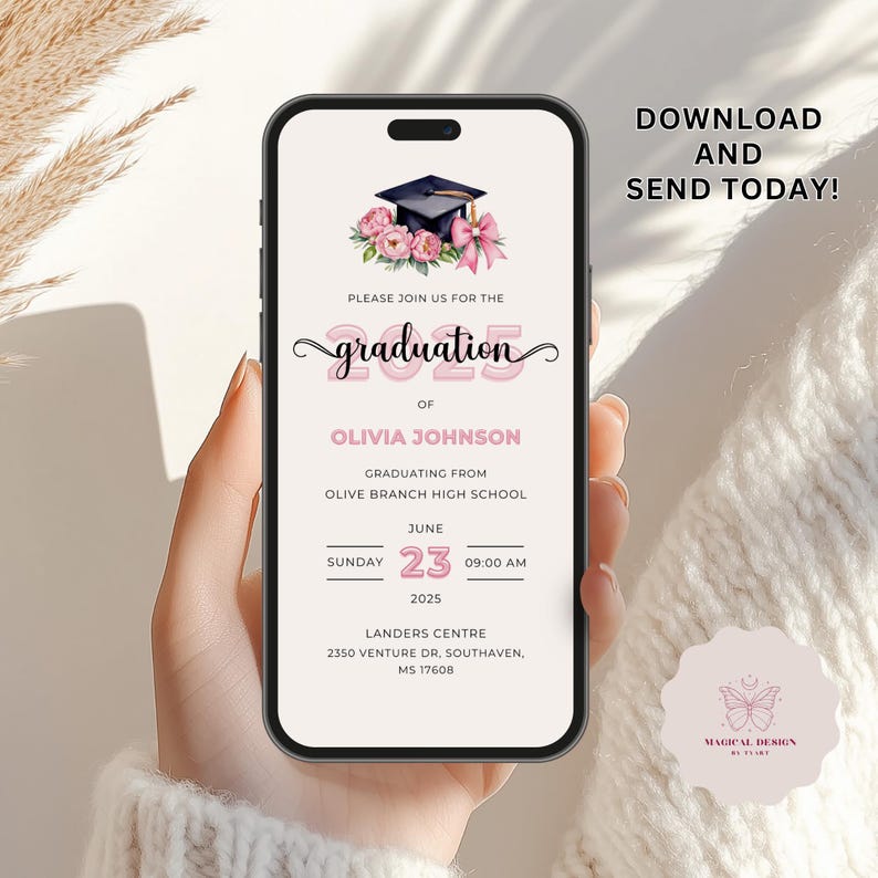 Editable Graduation Invitation, Digital Template for Class of 2025 ...