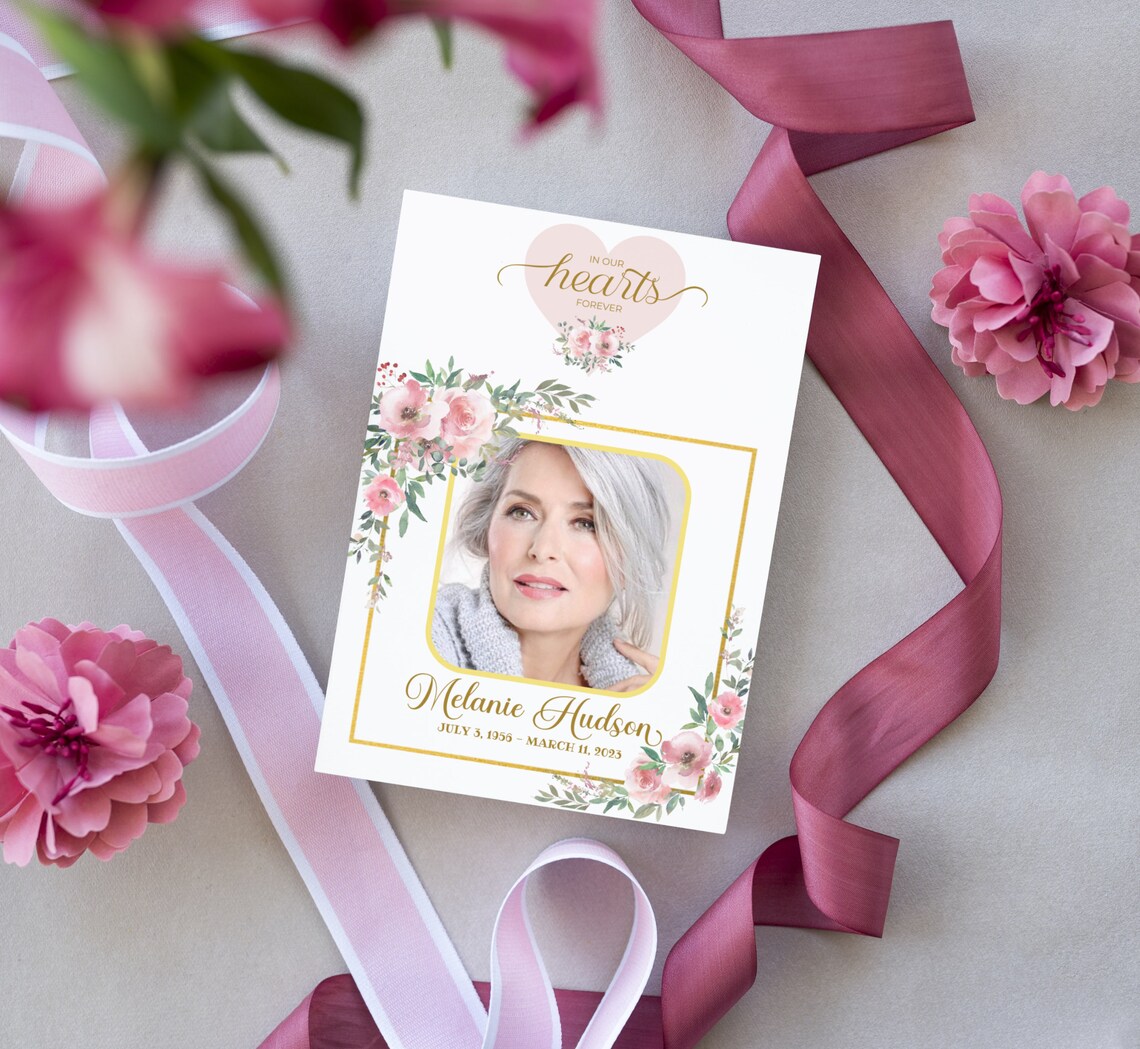 Editable Funeral Program Template for Woman, Obituary Template for ...